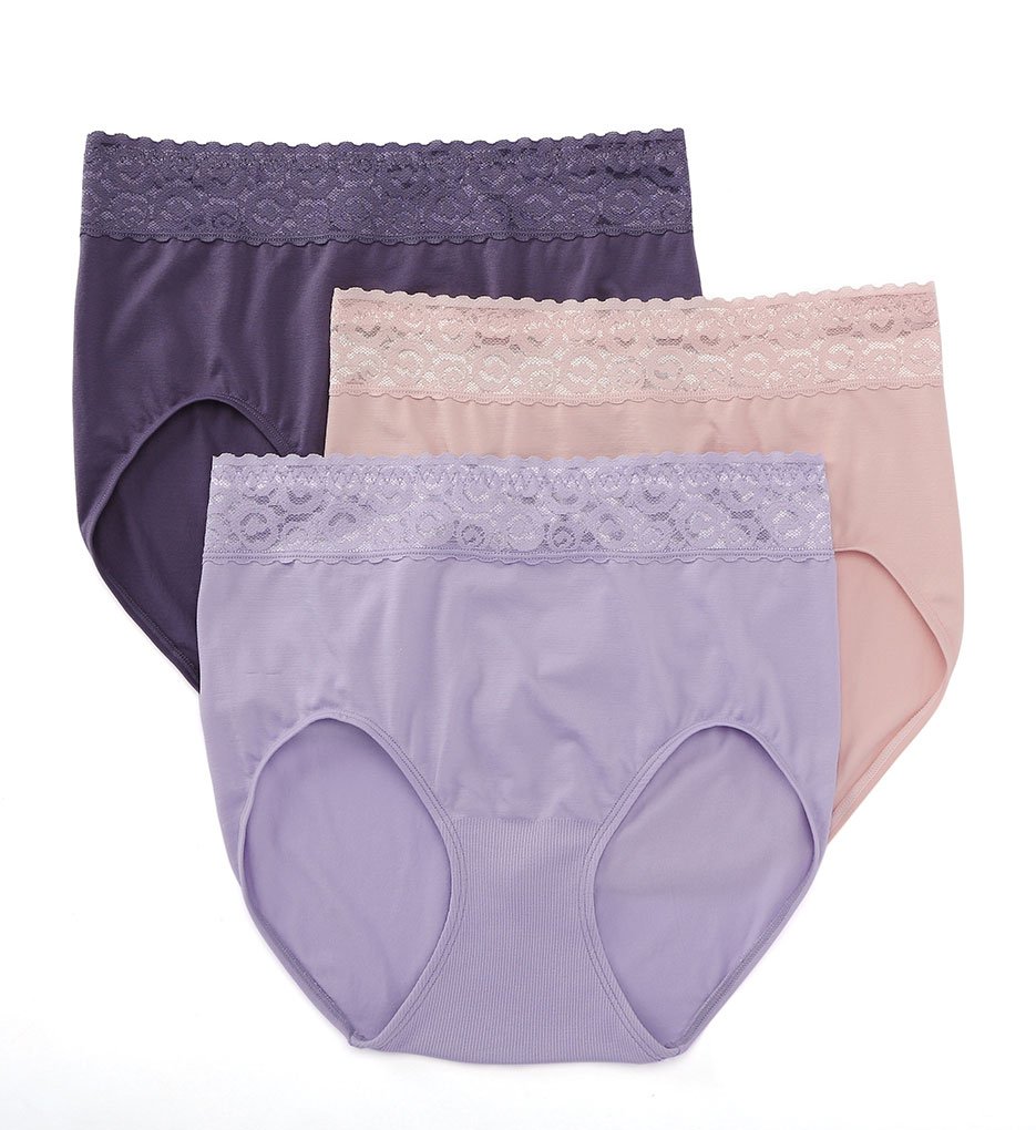 Buy Olga No Compromise Brief Panty with Lace - 3 Pack (GS5873P) L ...