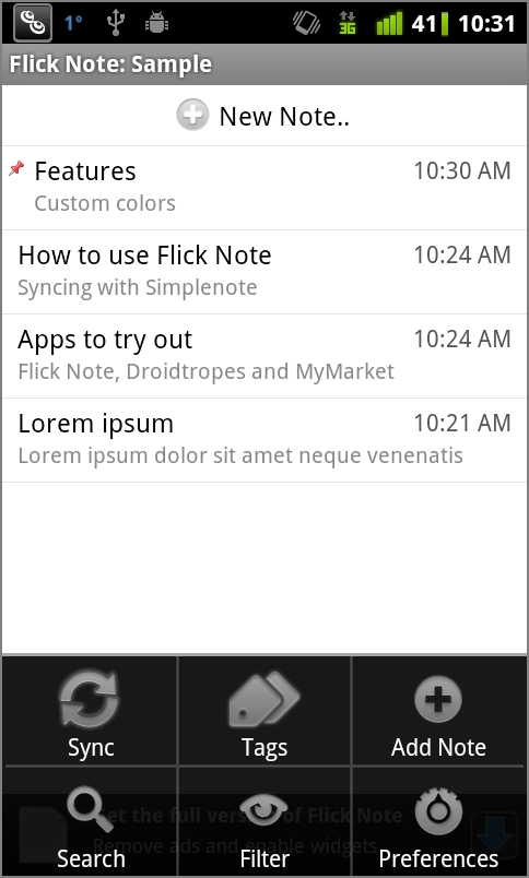 Flick Note - App on Amazon Appstore