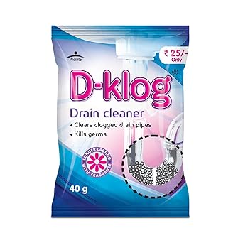 Pidilite D-Klog Drain Cleaner Powder (40g x 5N), Removes Clogs ...