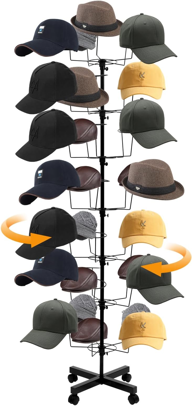 Amazon.com: MyGift 5 Tier Modern Freestanding Black Metal Hat Display ...
