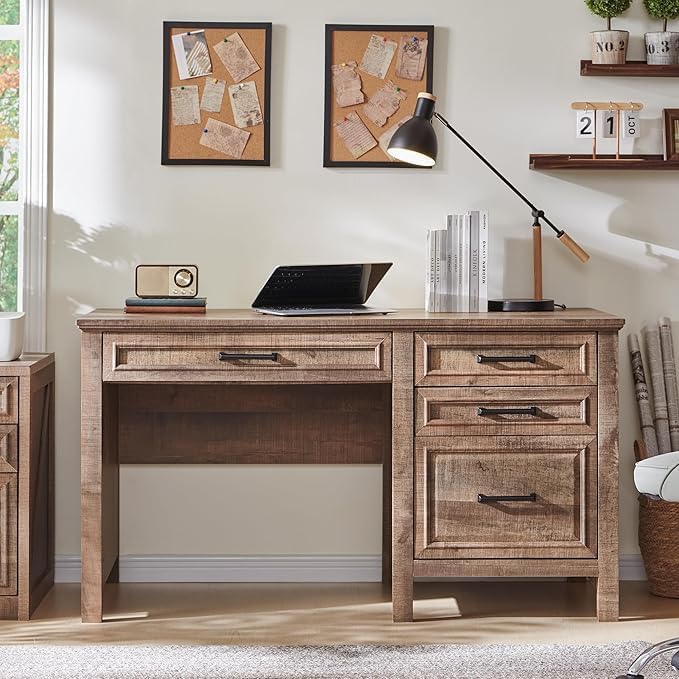 Amazon.com: JXQTLINGMU Home Office Desk, Modern Farmhouse Computer Desk ...
