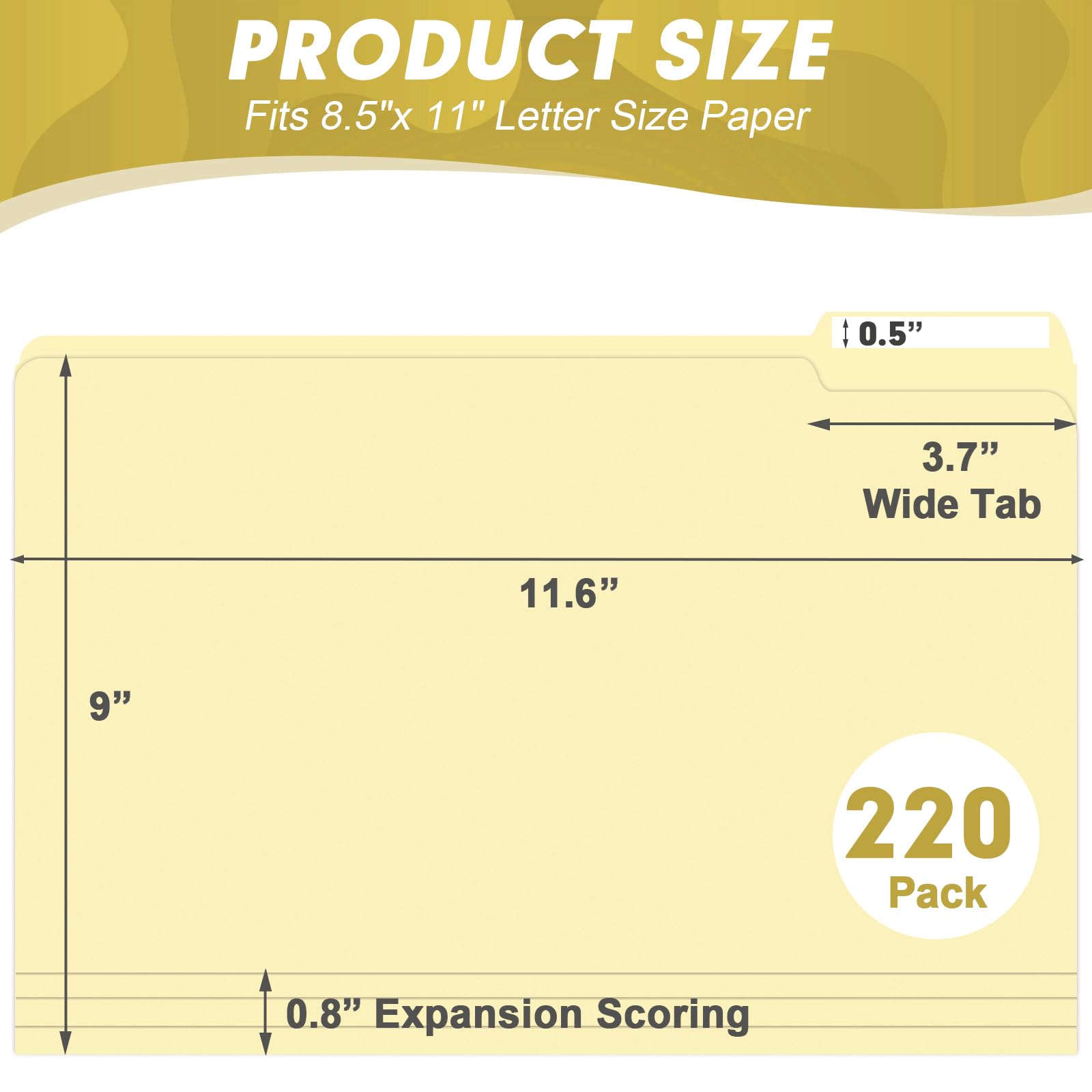 Snapklik.com : Manila Folders, 220 Pack 1/3 Cut Tab File Folders ...