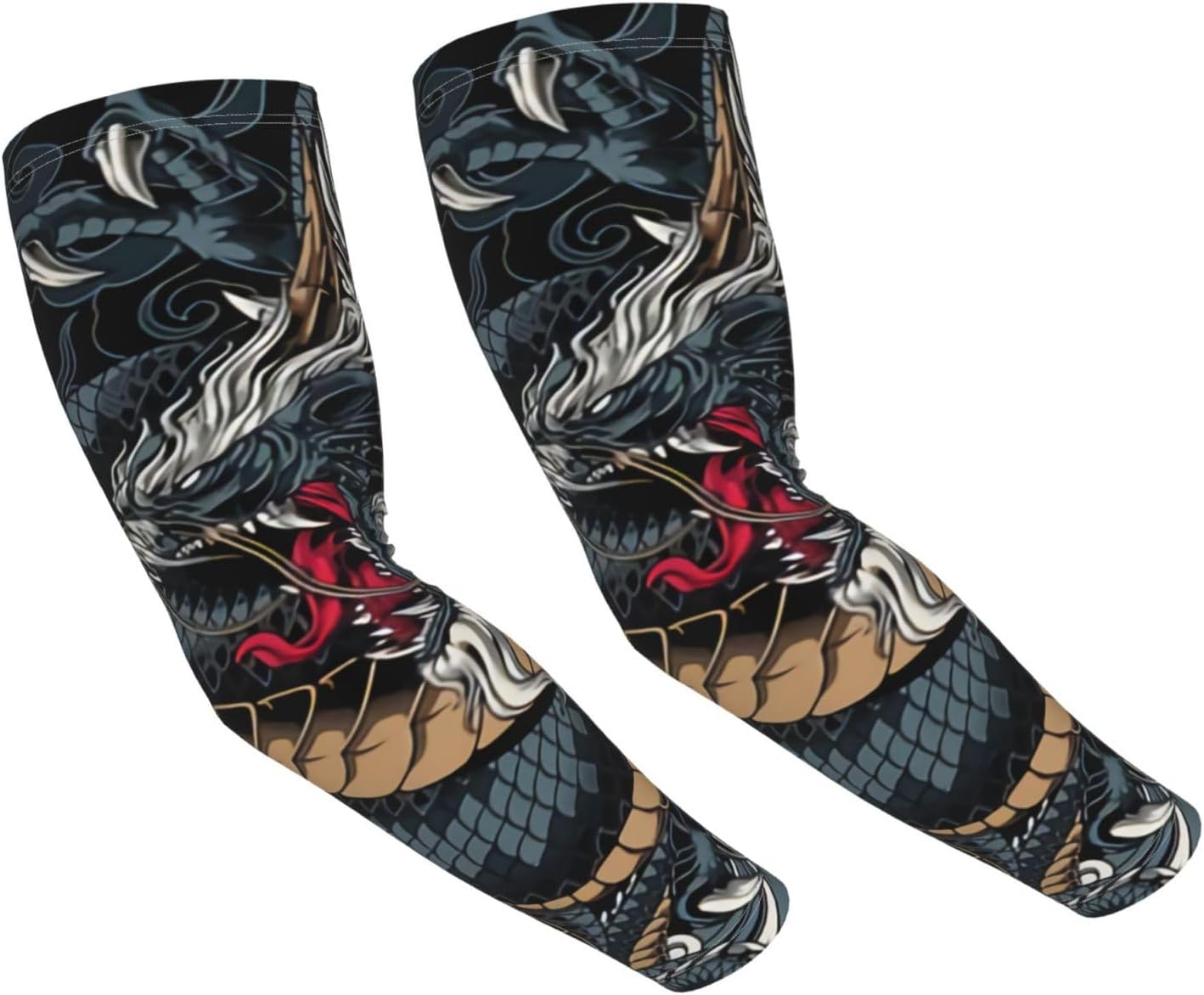Amazon.com: LVGOOKI Red Dragon Arm Sleeves Dragon Sports Sleeves Cool ...