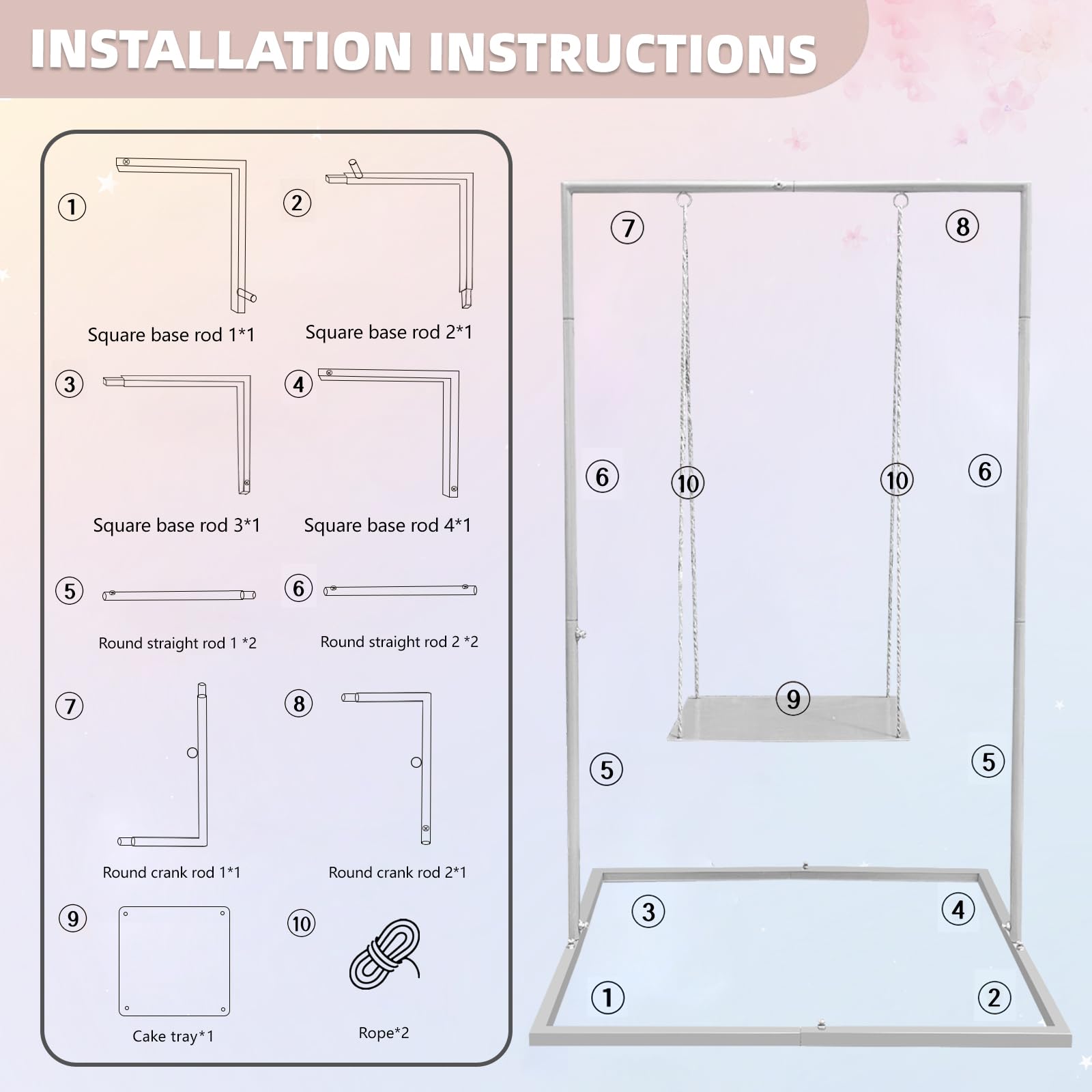 Snapklik.com : Cake Swing Stand Metal Hanging Dessert Display Floating ...