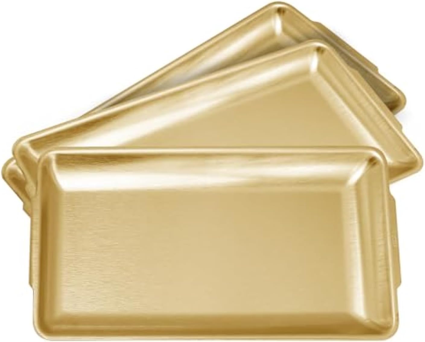 Amazon.com: Gold Rectangle Trays, Stainless Steel Metal Serving Tray ...