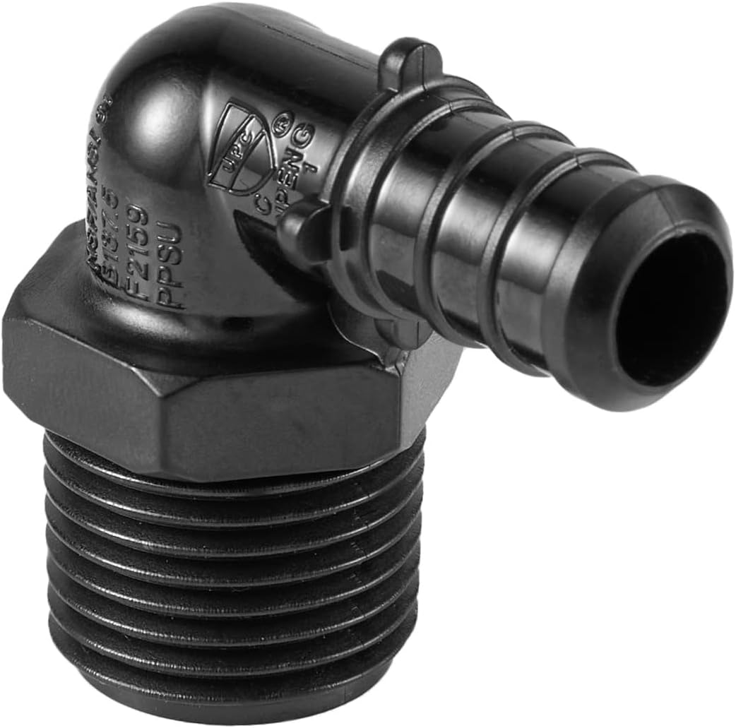 Amazon.com: 20-Pack EFIELD Poly PPSU Barb Crimp Pex1/2" Pex X 1/2" NPT ...