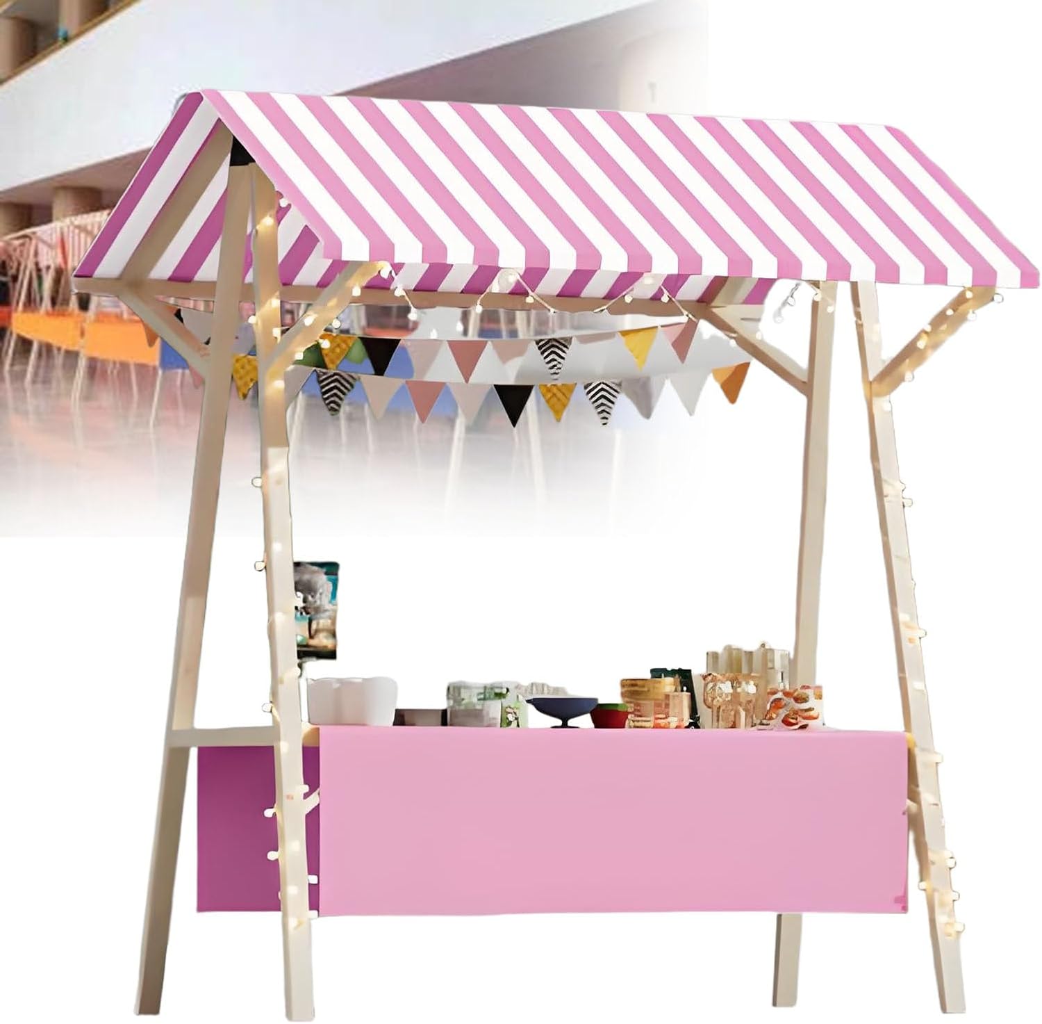 Gavscient Wooden Market Stall Display Stand - Foldable Vendor Booth for ...