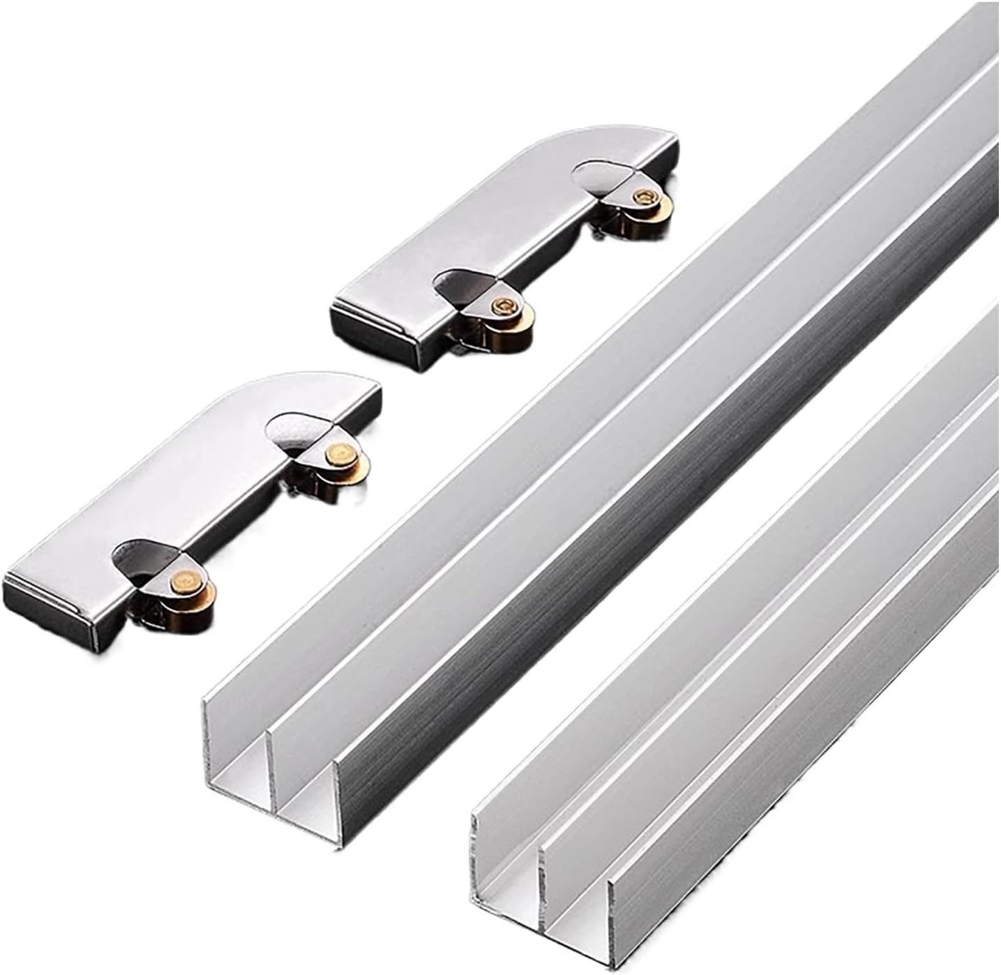 Sliding Glass Door Track Kit - Dual Channel Aluminium Guide Rail, Rust ...