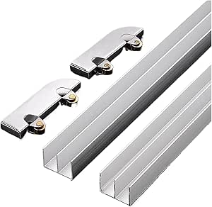 Aluminum Glass Sliding Door Track - Dual Channel Kit for Smooth Gliding ...