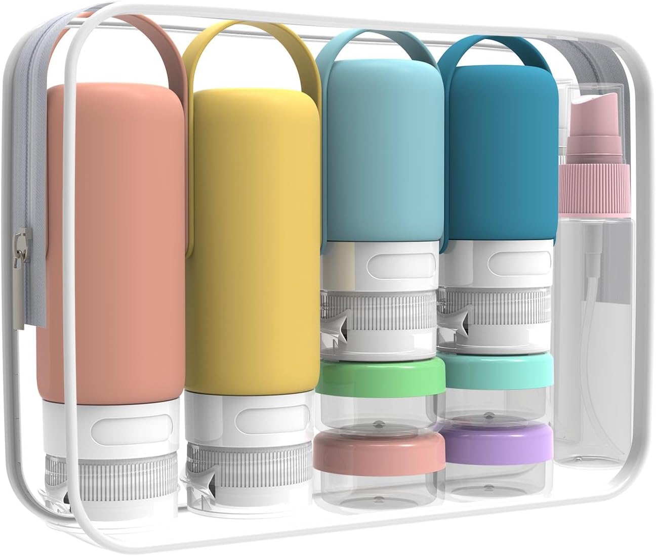 Silicone Travel Bottles Set, 17 Pack Travel Size Toiletries, Leakproof ...