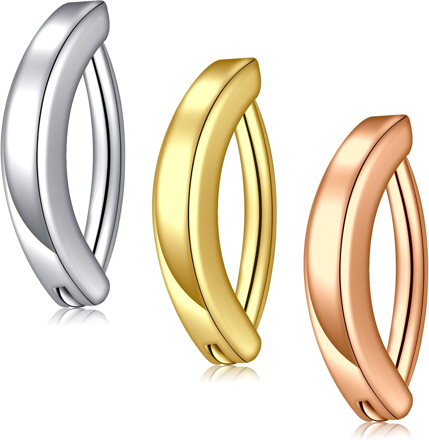 Amazon.com: FECTAS 14G Clicker Belly Button Ring Stainless Steel Belly ...