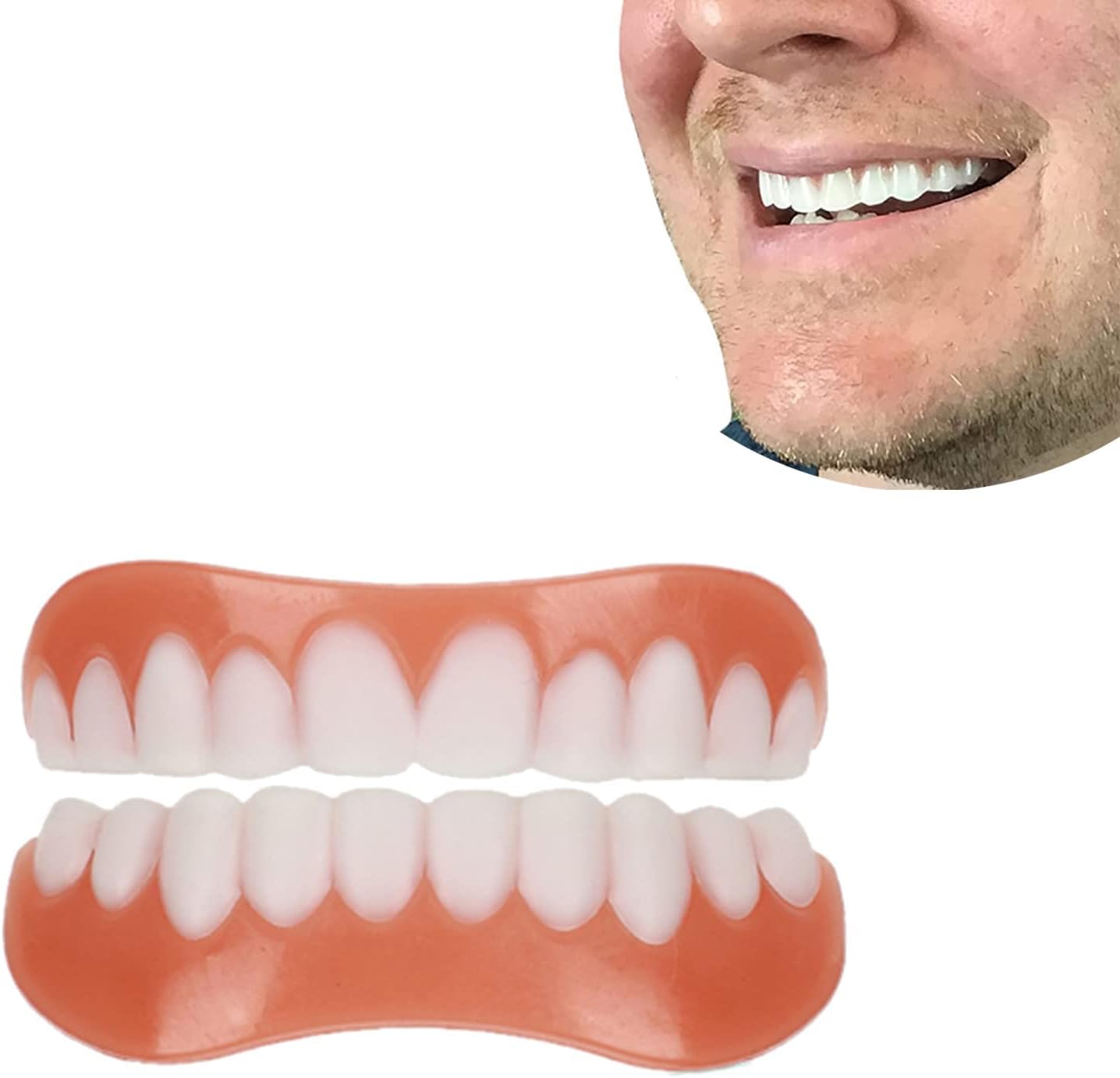 Adjustable Snap-On Dentures Set False Upper and Lower Teeth Sets You ...