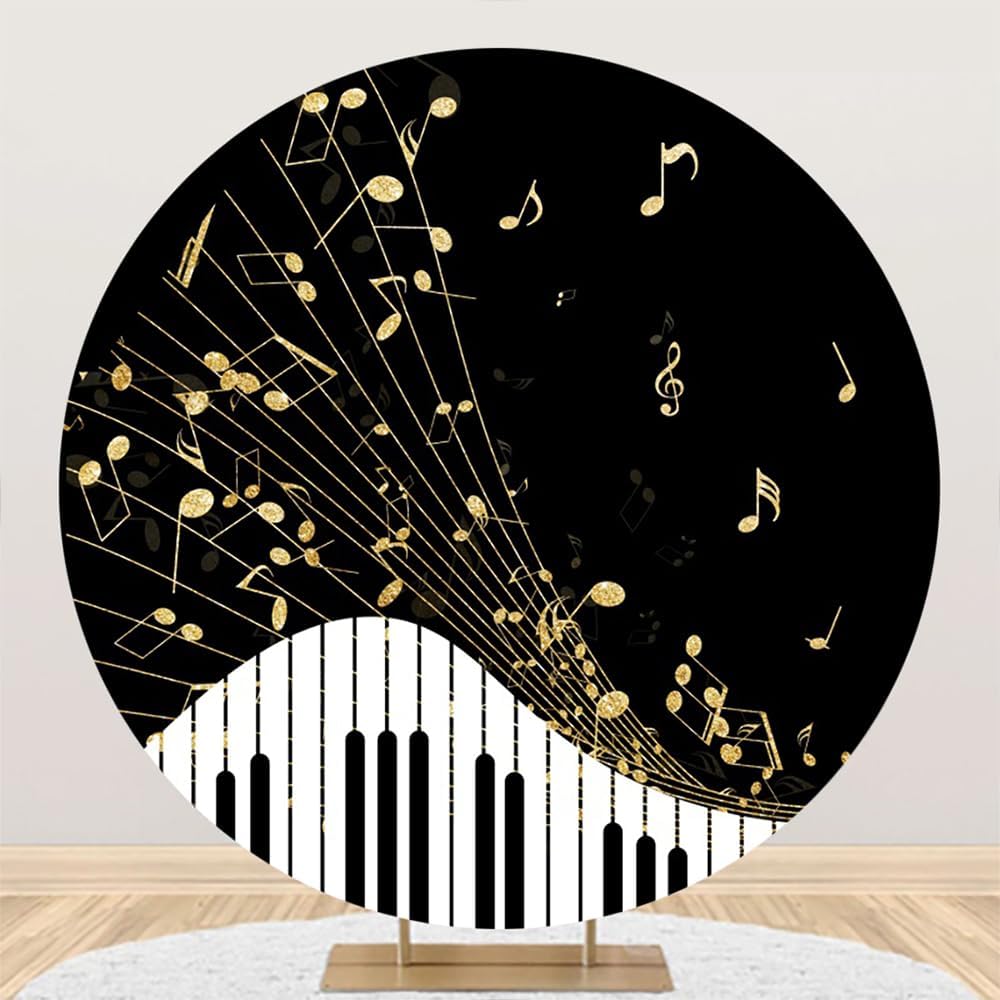 Amazon.com : Piano Music Round Backdrop Cover Circle Backdrop Music ...