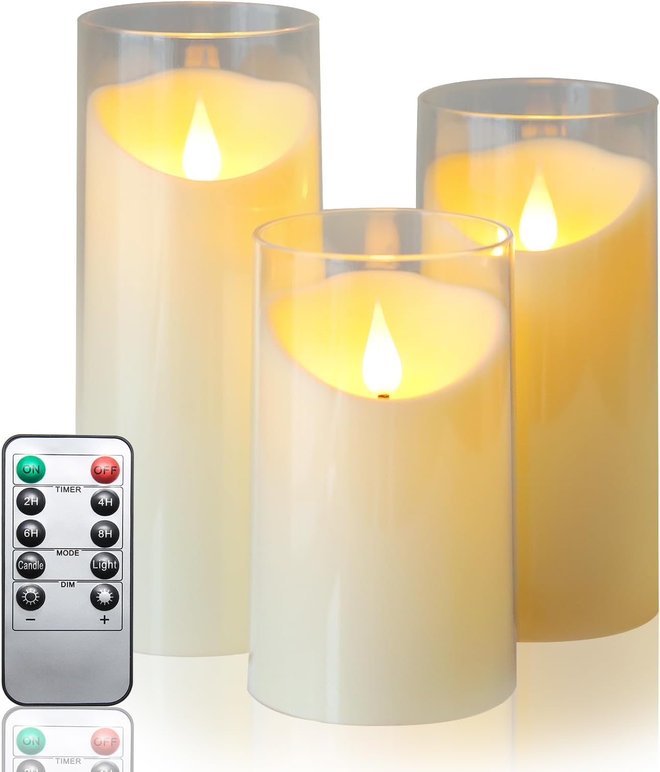 Amazon.com: NONNO & ZGF Birch Bark Flameless Pillar Candle, Battery ...