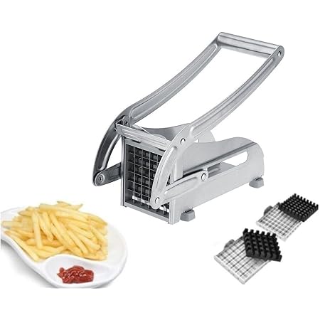 Potato Chipper Chip Cutter Chopper Slicer Maker with 2 Steel Blades ...