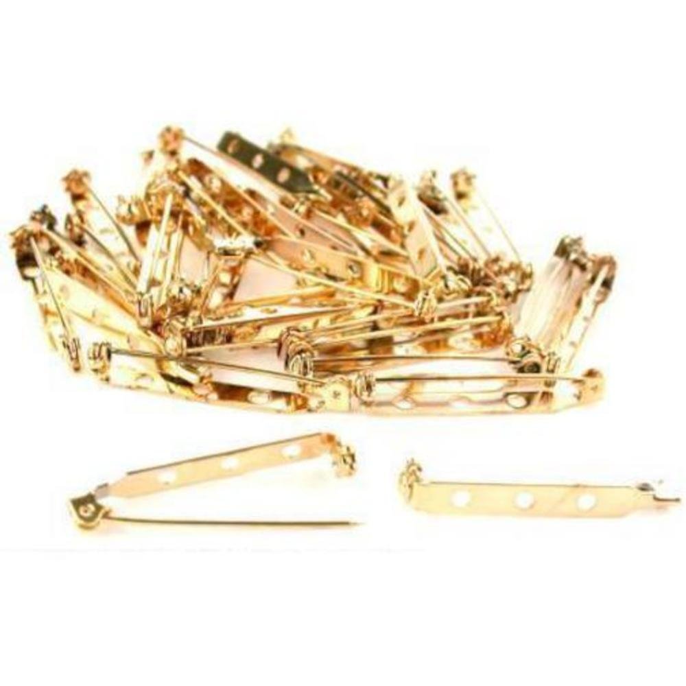 Amazon.com: 40 Bar Pin Backs Broach Hat Badge Jewelry Safety Parts