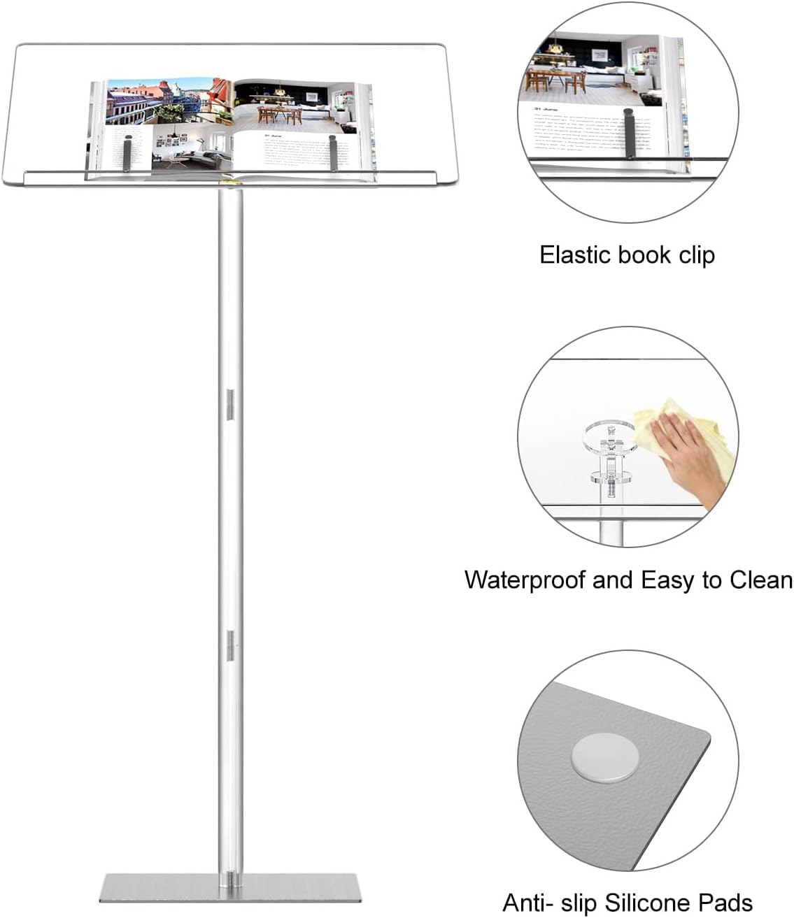 Snapklik.com : X-Large Acrylic Podium Stand, 23.6 L X 15.7 W X 42.3 ...