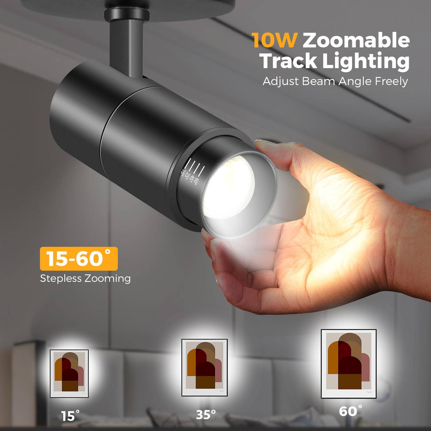 VANoopee 3-Color Zoomable Ceiling Spot Lights Indoor Flush Mount Adjustable LED Ceiling ...