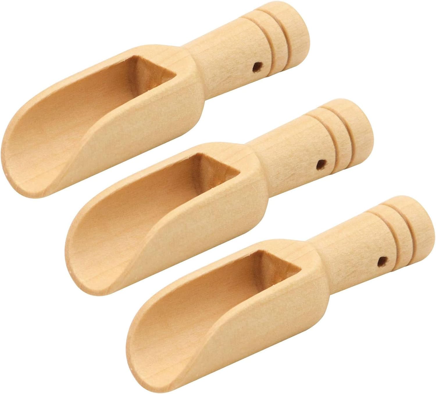 Kovake 3 Pcs Mini Wooden Scoops, Multipurpose Wooden Spoons Small ...