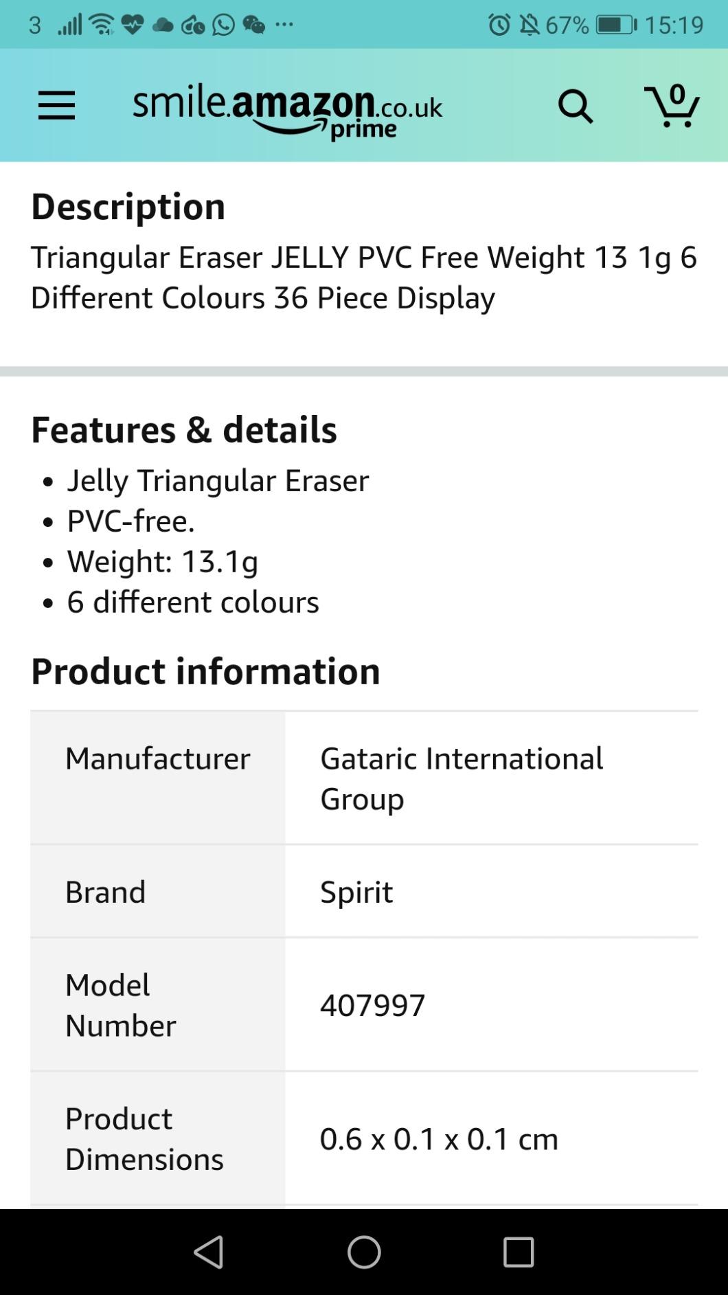 Spirit TTS Jelly 1/1 Eraser, Assorted Color, single item : Amazon.co.uk ...