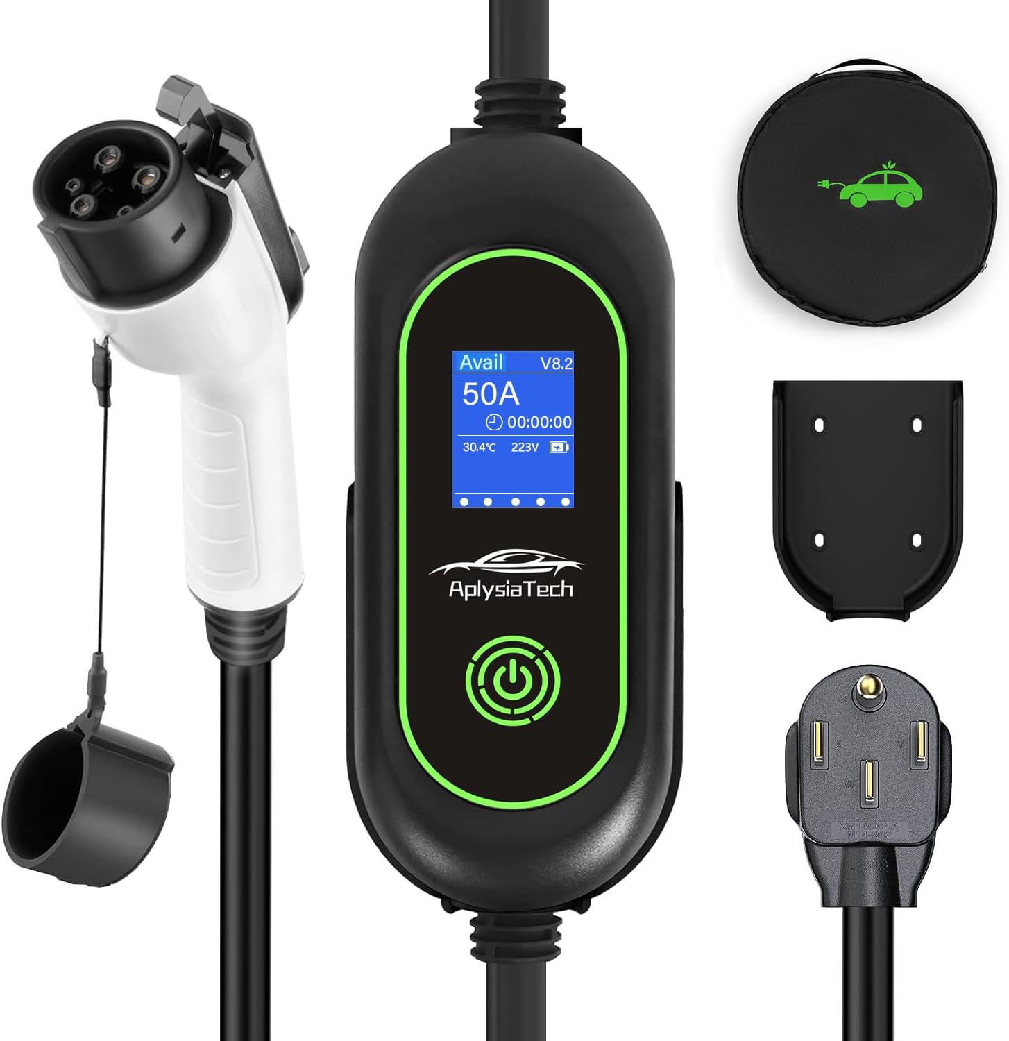 Amazon.com: QPQ Level 2 EV Charger 48Amp 240V EV Chargers for Home Level 2 with NEMA 14-50 Plug ...