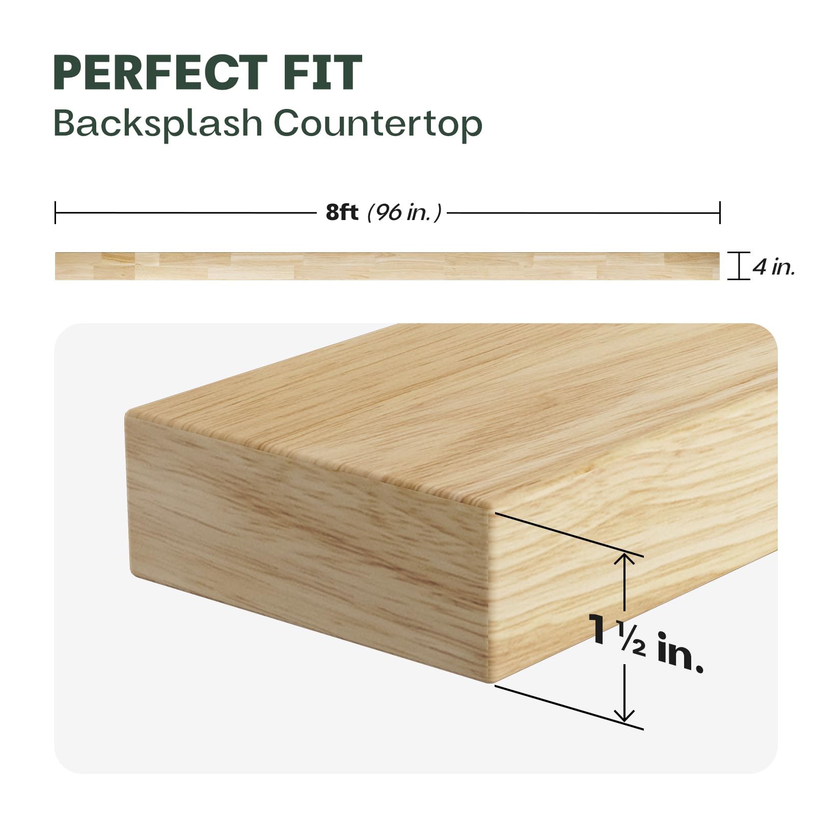 Snapklik.com : Bme Hevea Solid Wood Butcher Block Backsplash Countertop