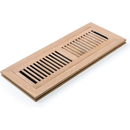Homewell Maple Wood Floor Register, Flush Mount Vent with Damper, 4x12 ...