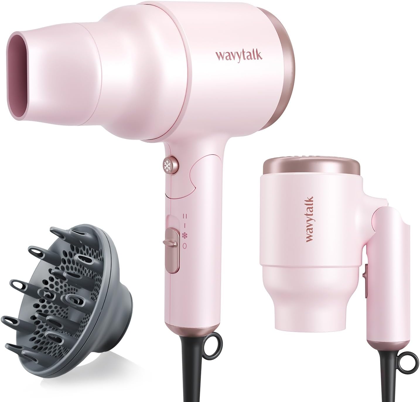 Amazon.com : Wavytalk Blow Dryer with Diffuser, Mini Hair Dryer with ...