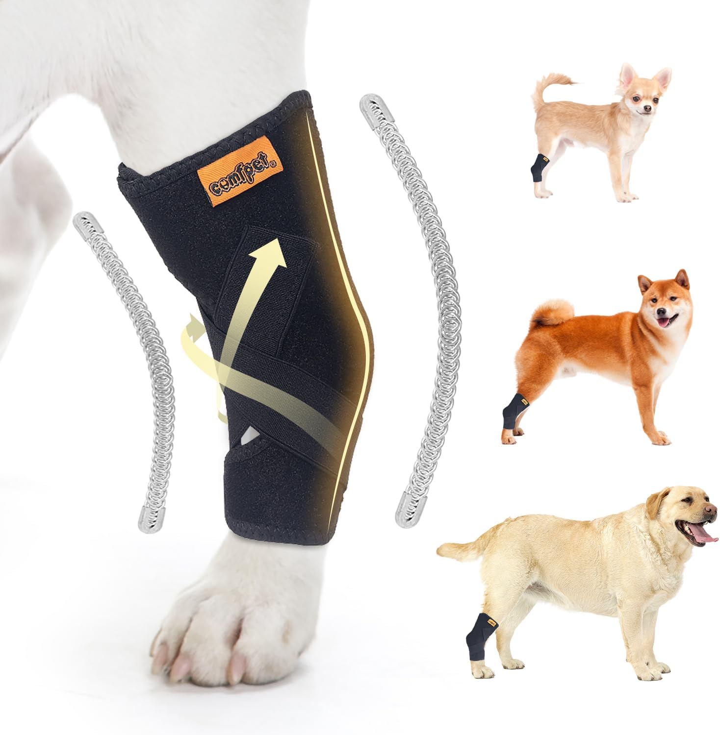 COMFPET Dog Leg Brace for Rear Hock for Large Dogs(40-90 lbs ...