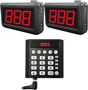Amazon.com: Wireless Queue Calling System Pager Take A Number System Customer Waiting Number ...
