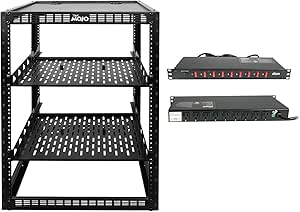 Amazon.com: Tecmojo 16U Open Frame Network Rack&9 Outlet Rack Mount ...