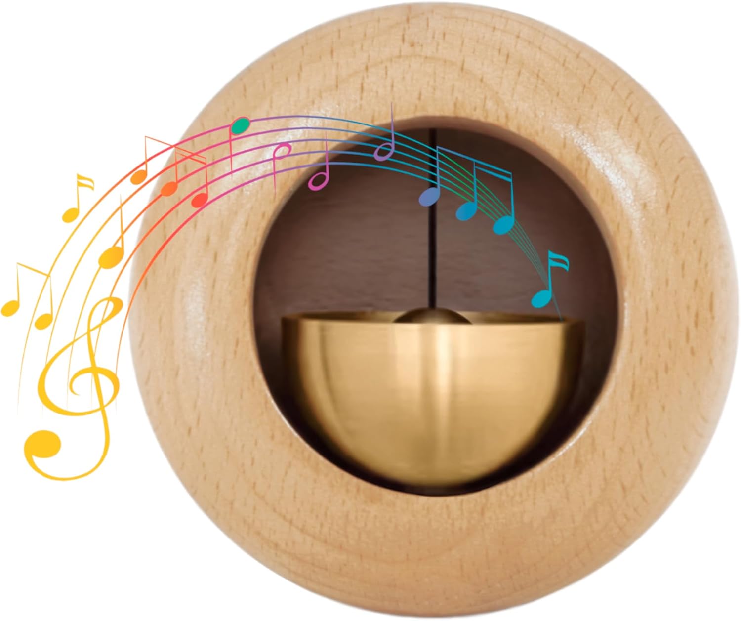 Magnetic Wooden Doorbell Chime – Brass Shopkeeper Bell for Doors ...