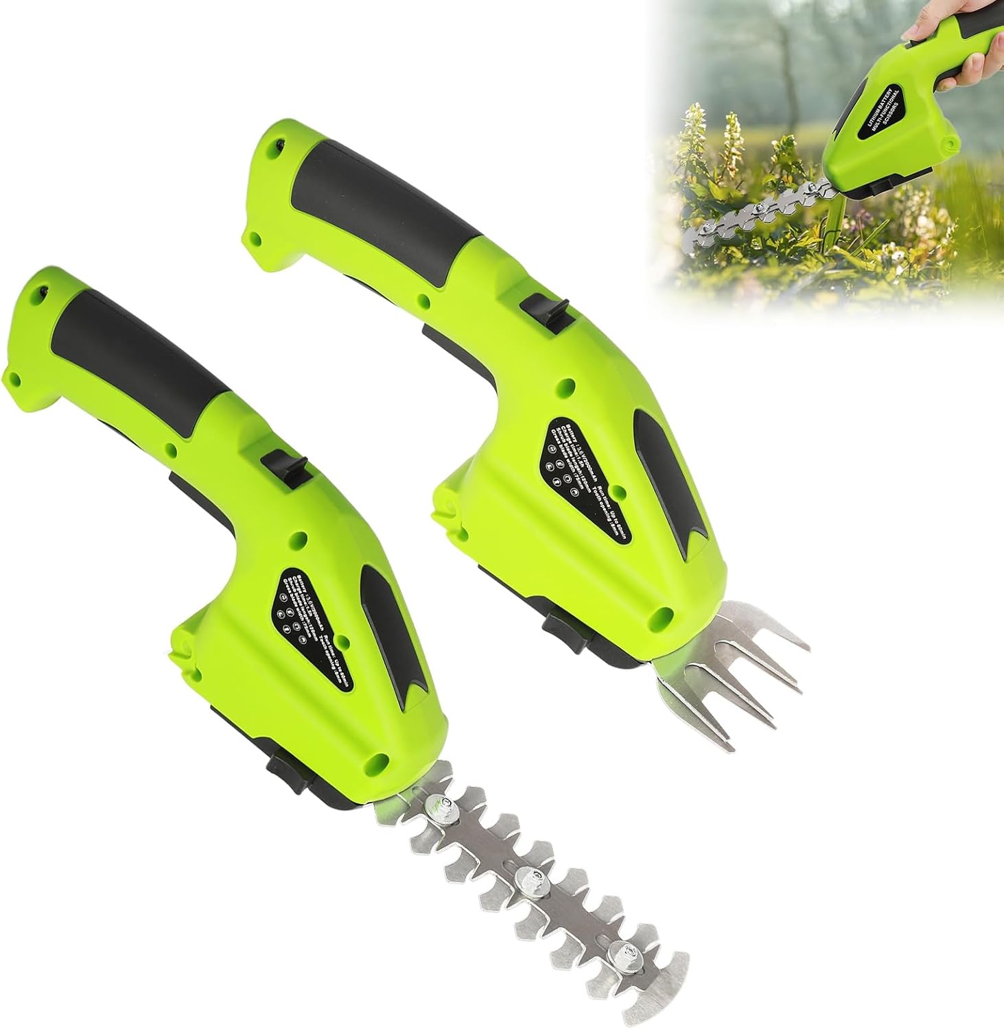 Amazon.com : Cordless Grass Shear & Shrubbery Trimmer - 2 in 1 Handheld ...