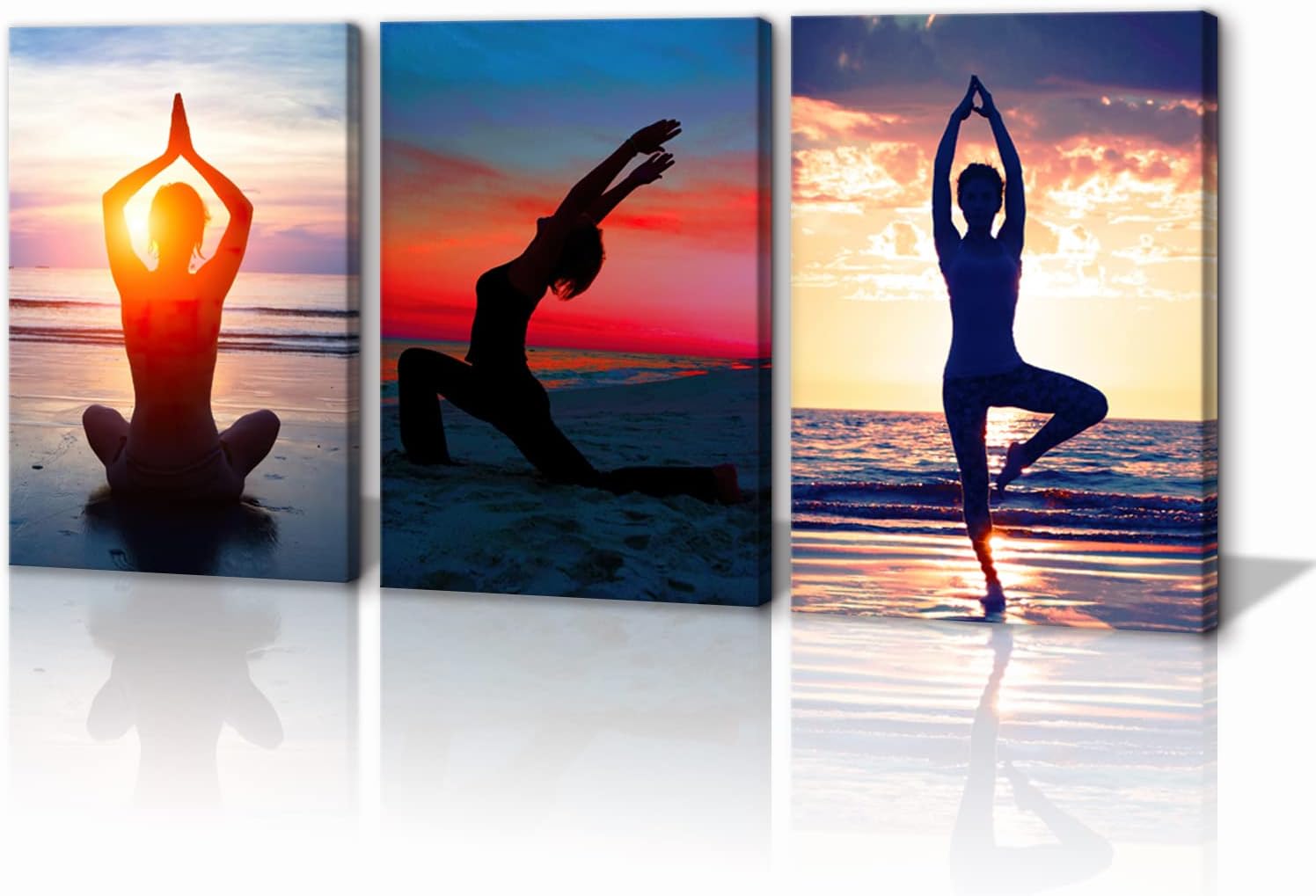 Amazon.com: KAWAHONE 3pcs Yoga Poses Spiritual Wall Decor, Yoga and Zen ...