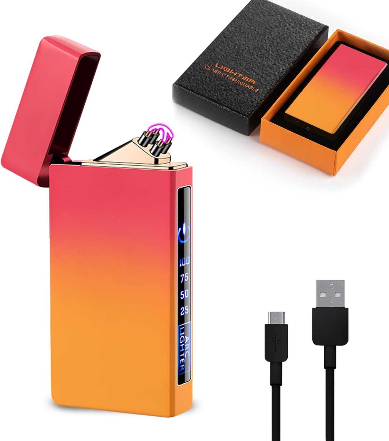 Amazon.com: GADATOP Windproof Lighter Outdoor, Dual Arc Electric ...