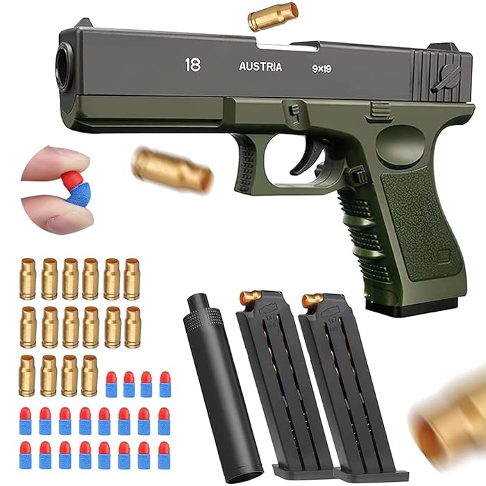 Buy M1911 Shell Ejection Soft Bullet Toy Gun,Soft Bullet Gun with Ammo ...