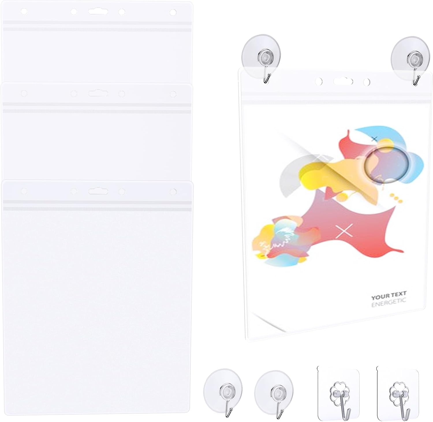 Amazon.com: QoTang 4 PCS Acrylic Window Sign Holder 9" x 13" Hanging ...