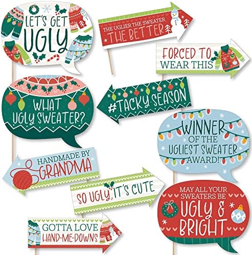 Amazon.com: Big Dot of Happiness Funny Christmas Photo Booth Props ...
