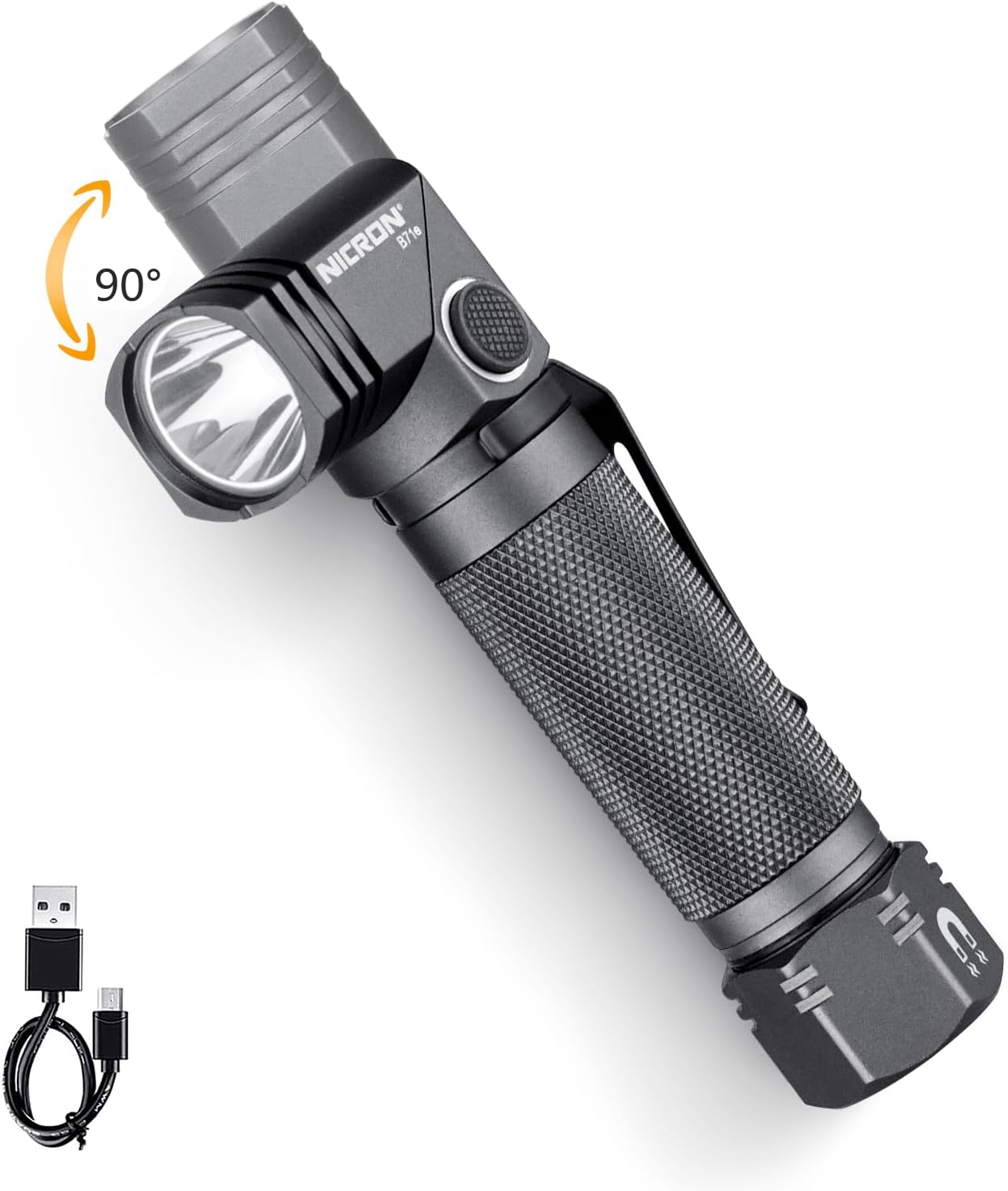 COSMOING 1300 Lumens Rechargeable Magnetic Flashlight, 6 Modes LED 90 ...