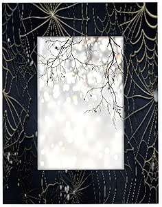 Amazon.com - Halloween Spider Web Black Background 8x10 Picture Frame ...