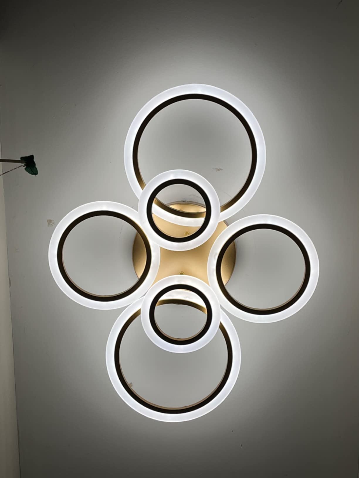 $17/mo - Finance TEMINBU Modern 6 Rings Ceiling Light,Gold LED Flush ...