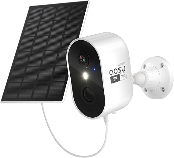 aosu 2K Security Camera Wireless Outdoor, Solar Powered Security Camera ...