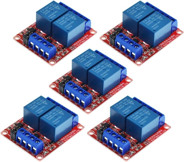 5pcs 5V 12V 24V 2 Channel DC Relay Module with Optocoupler High/Low ...
