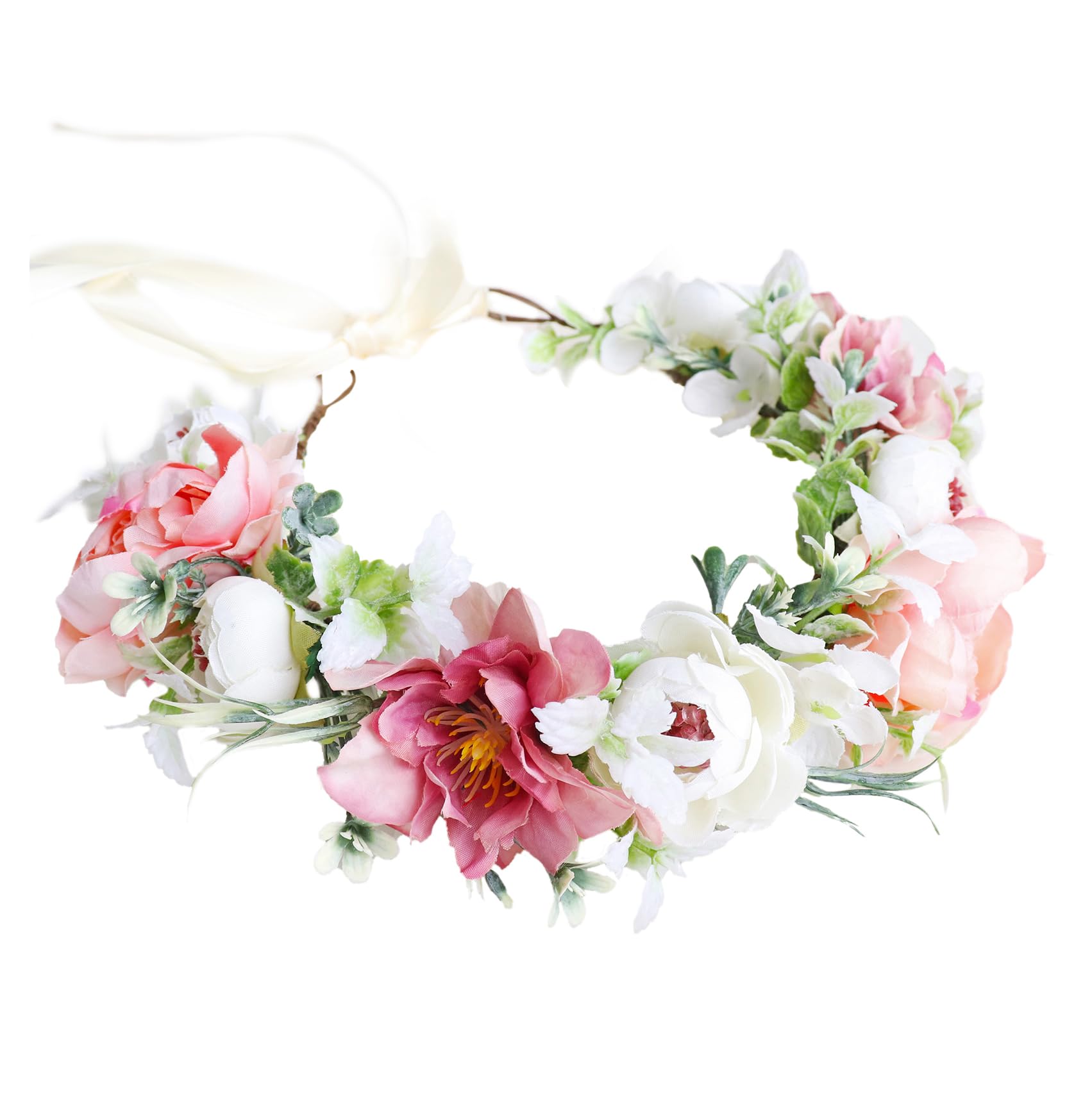 Amazon.com: Vivivalue Bridal Flower Crown Flower Garland Headband ...