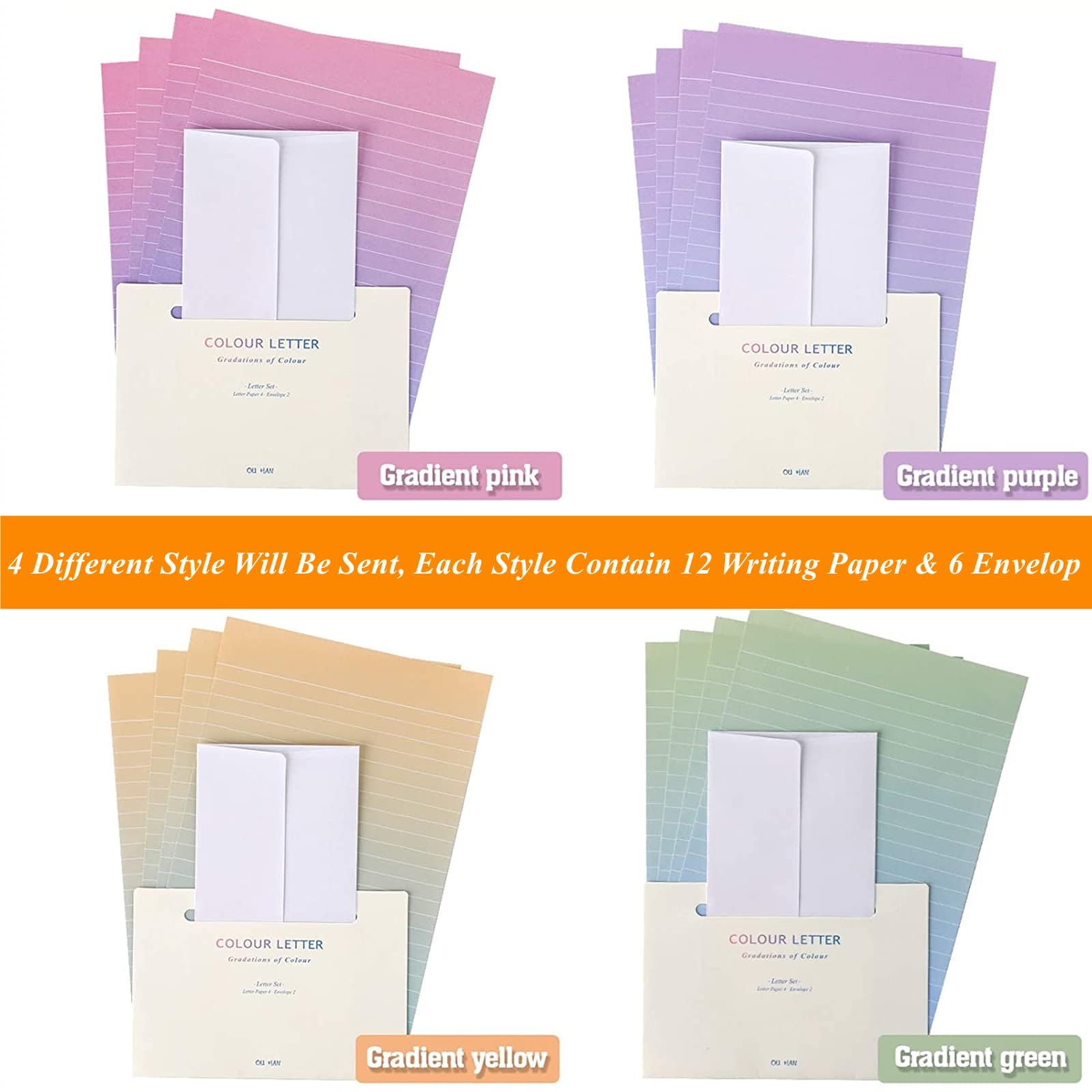 Snapklik.com : 140 Pcs Colorful Stationery Paper And Envelopes Set, 80 ...