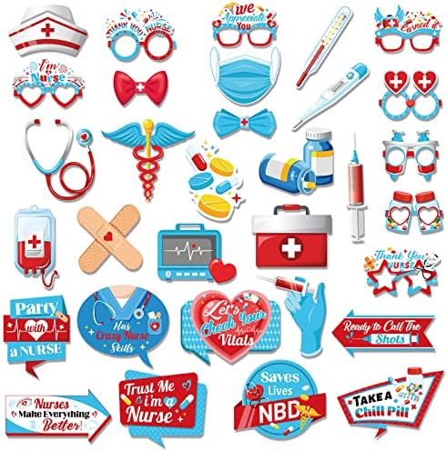 Amazon.com: 40 Pcs Dental Photo Booth Props Kit for Photoshoot, Doctor ...