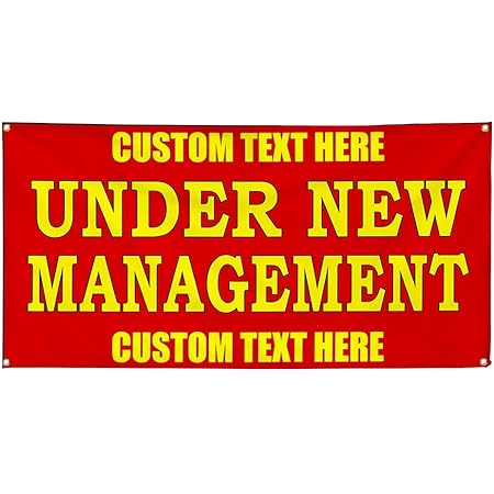 Amazon.com: Under New Management Banner Sign Brand Owner Owners ...