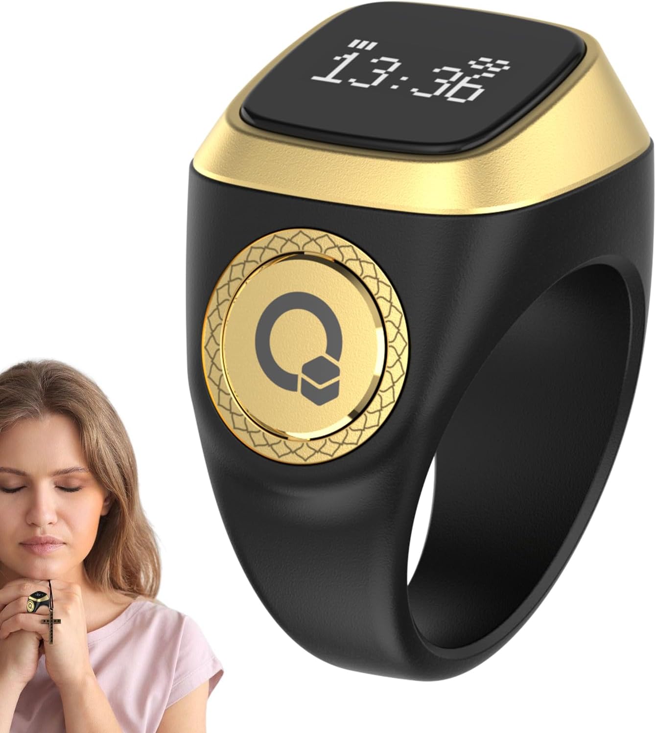 Pomrone Smart Rings, Tally Counter Muslims Digital Time Reminder, OLED ...