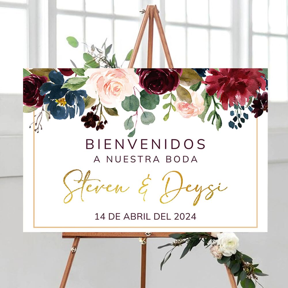 Amazon.com : Personalized Bienvenidos a Nuestra Boda Letrero, Welcome ...