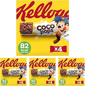 Kellogg's Coco Pops Chocolate Breakfast Cereal Bars 4 x 20g (Pack of 4 ...